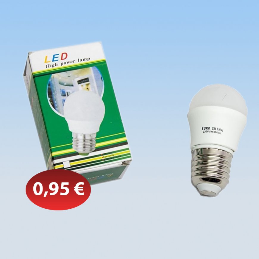 Λάμπα LED Ε27 5w. 0,95 €-Ευρω