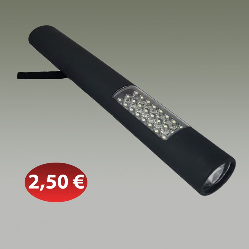 Φακός LED 2 θέσεων-μπροστά και πάνω- με μαγνήτη 2,50 €-Ευρω